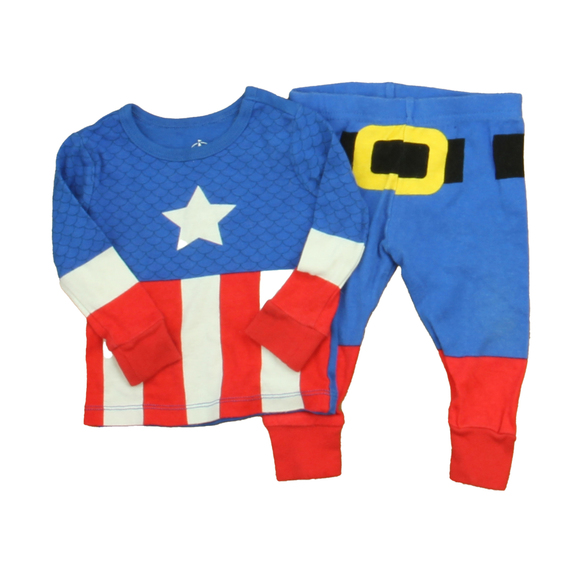 Disney | Pajamas | Disney Boys Blue Red Captain America 2piece Pajamas ...